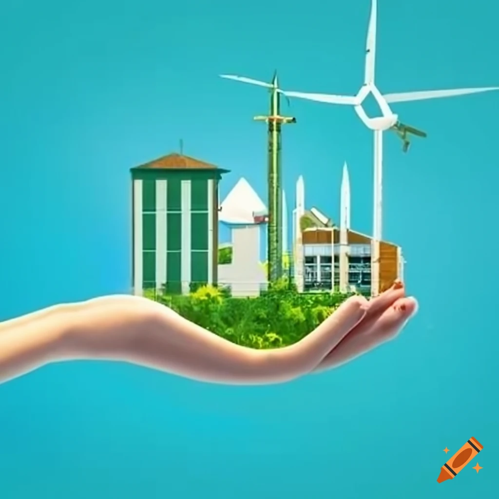 Sustainable energy infrastructure on Craiyon