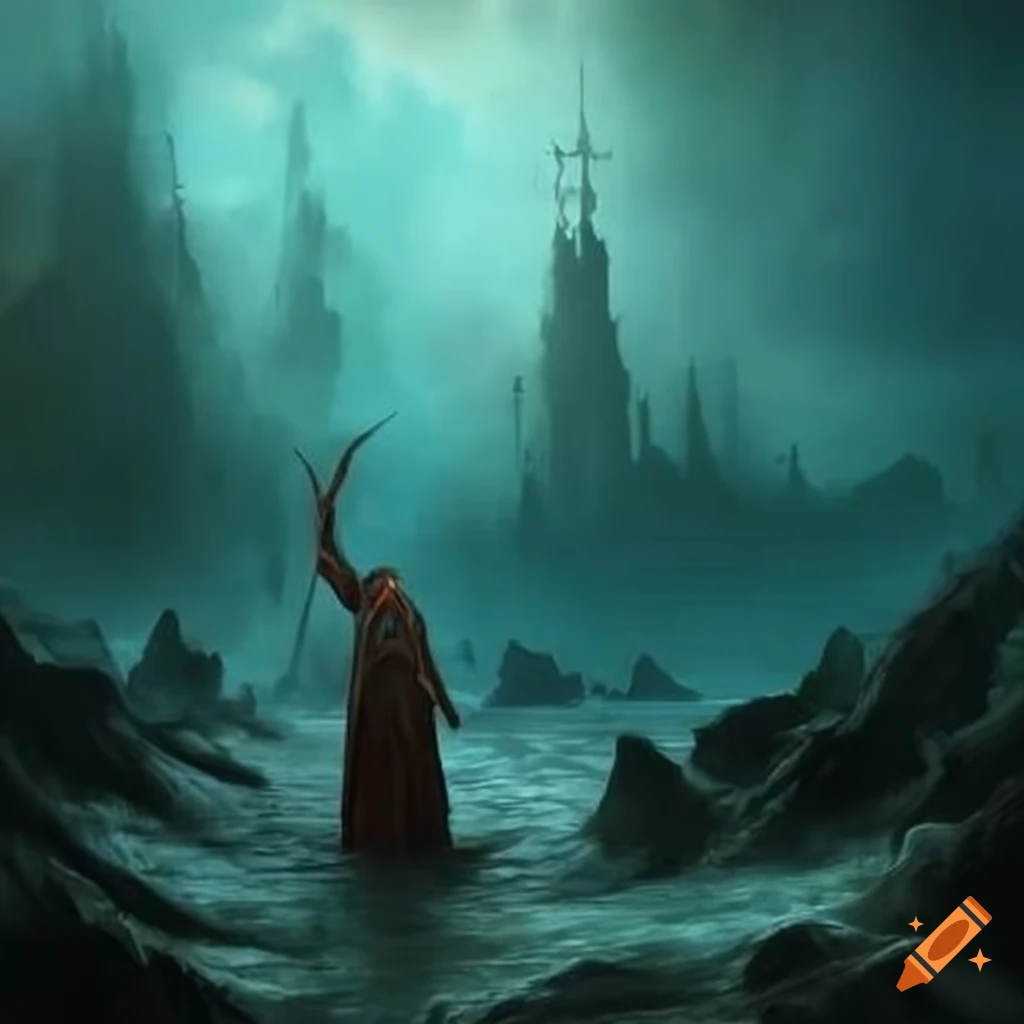 Farryman guiding souls over the river styx on Craiyon