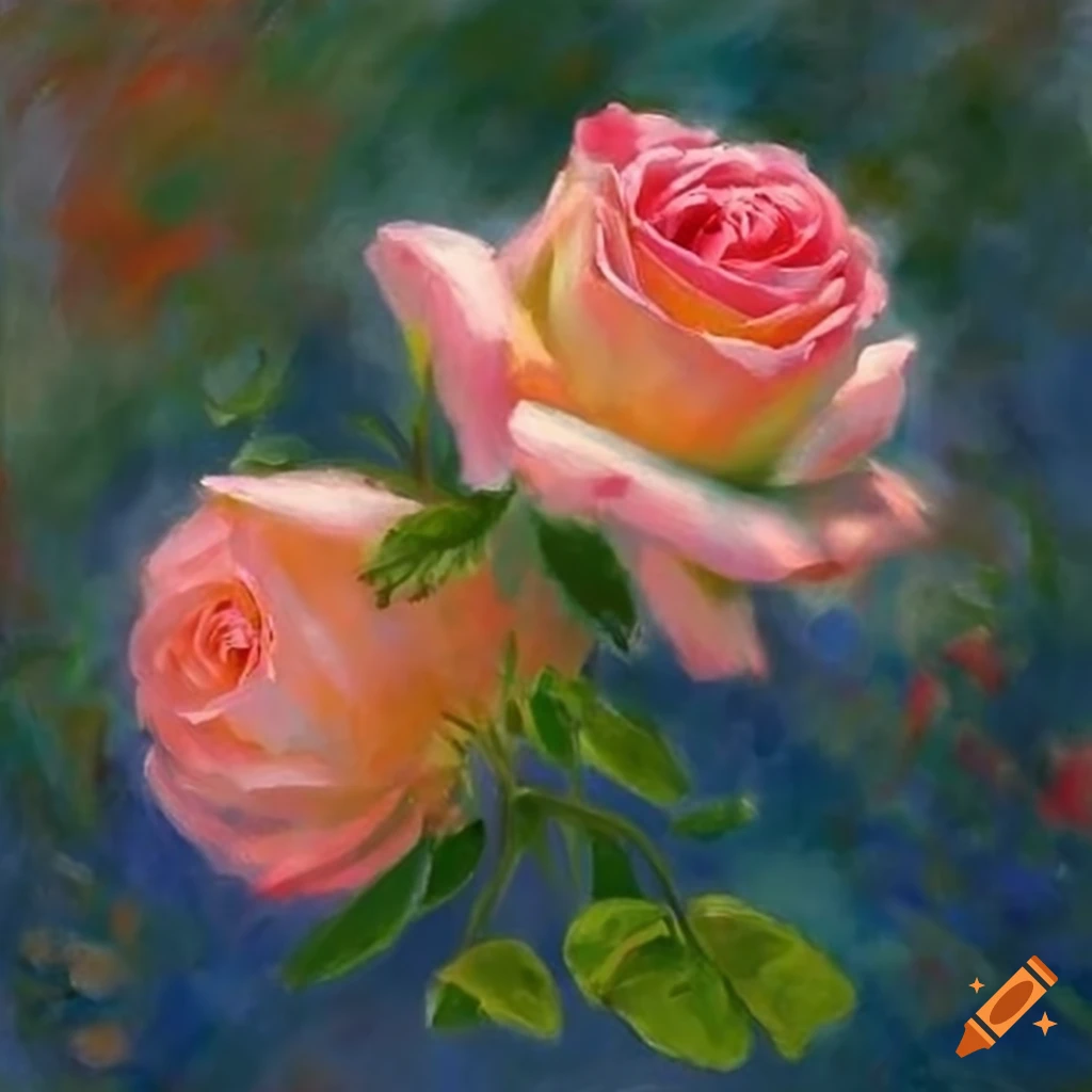 Monet roses on Craiyon