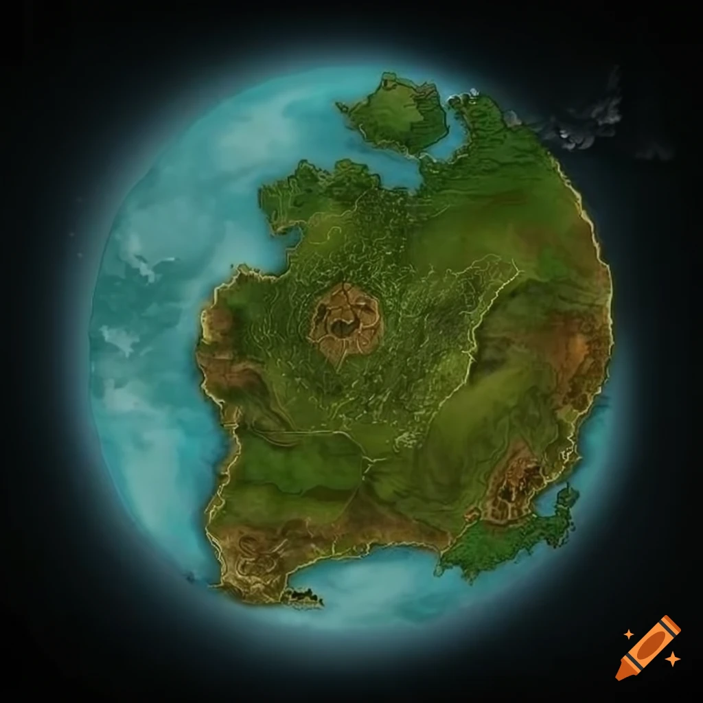 Map of fantasy continent on Craiyon