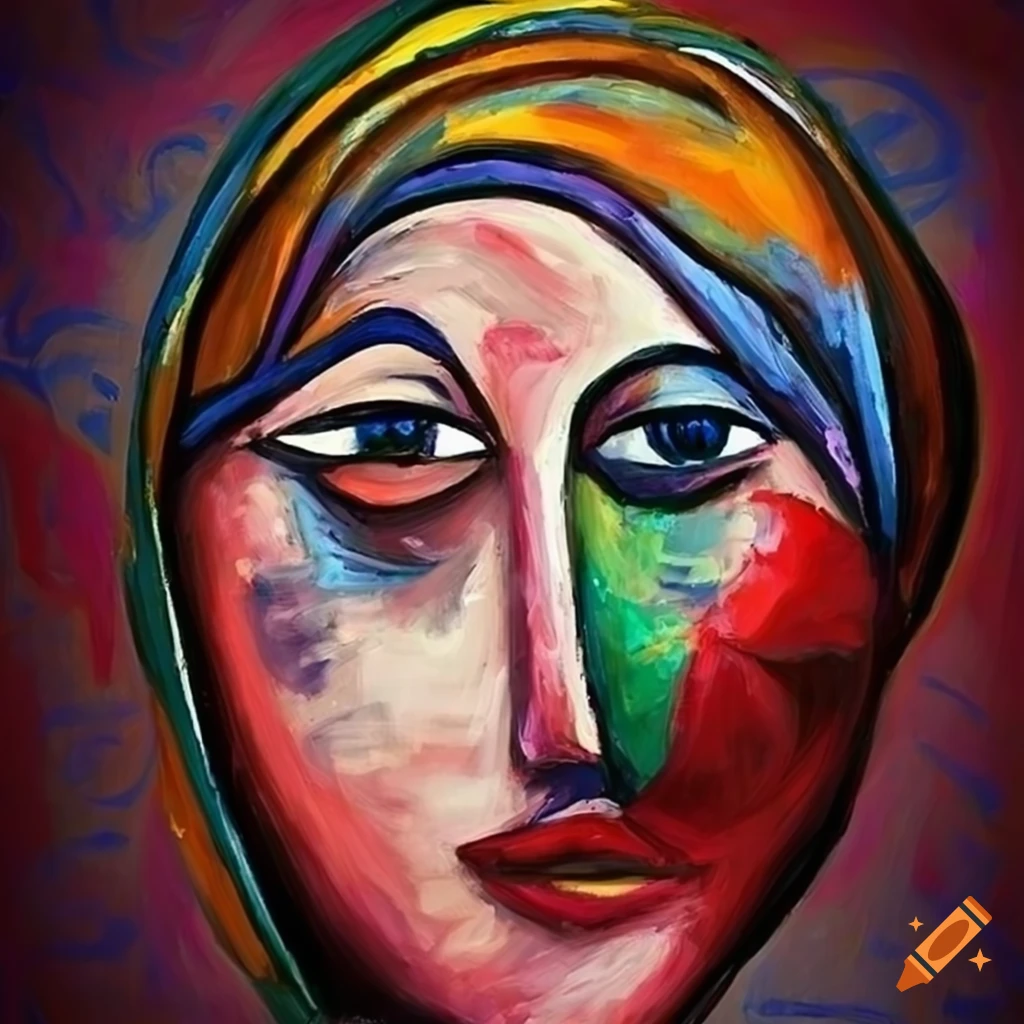 Abstract portrait of a woman inspired by picasso's unique style