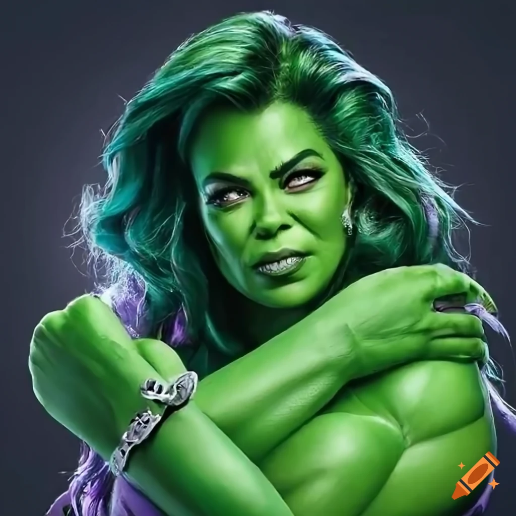 She-hulk made of ( halle b. + marina s. + salma h. + "the sensational ...