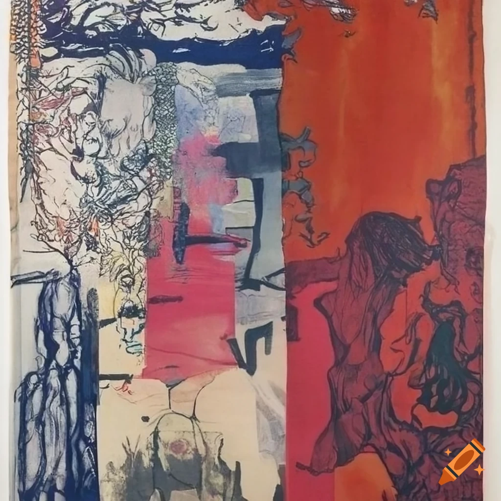 Robert Rauschenberg Yoshitaka Amano monotype Lithography minimalistic ...