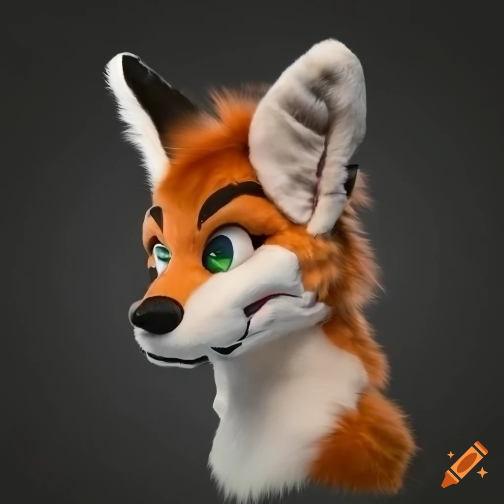 Fox fursuit head, side view on Craiyon