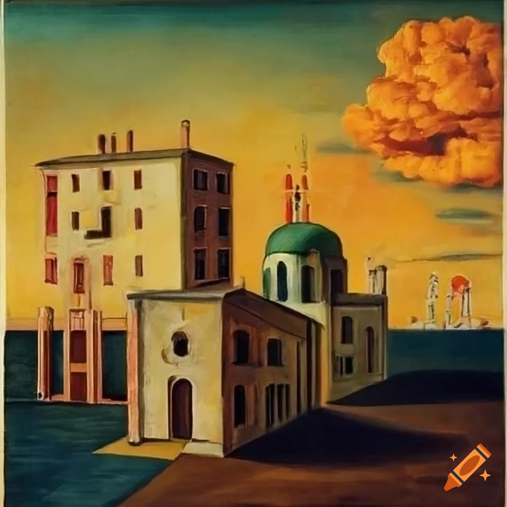 Dali style landscape surrealism giorgio de chirico egon schiele