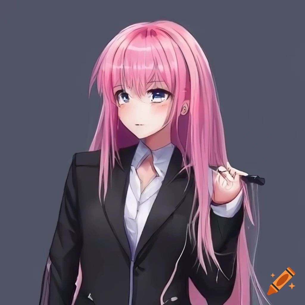 Pink Haired Anime Girl Wearing Black Suit Jacket On Craiyon pink-haired-anime-girl-wearing-black-suit-jacket-on-craiyon
