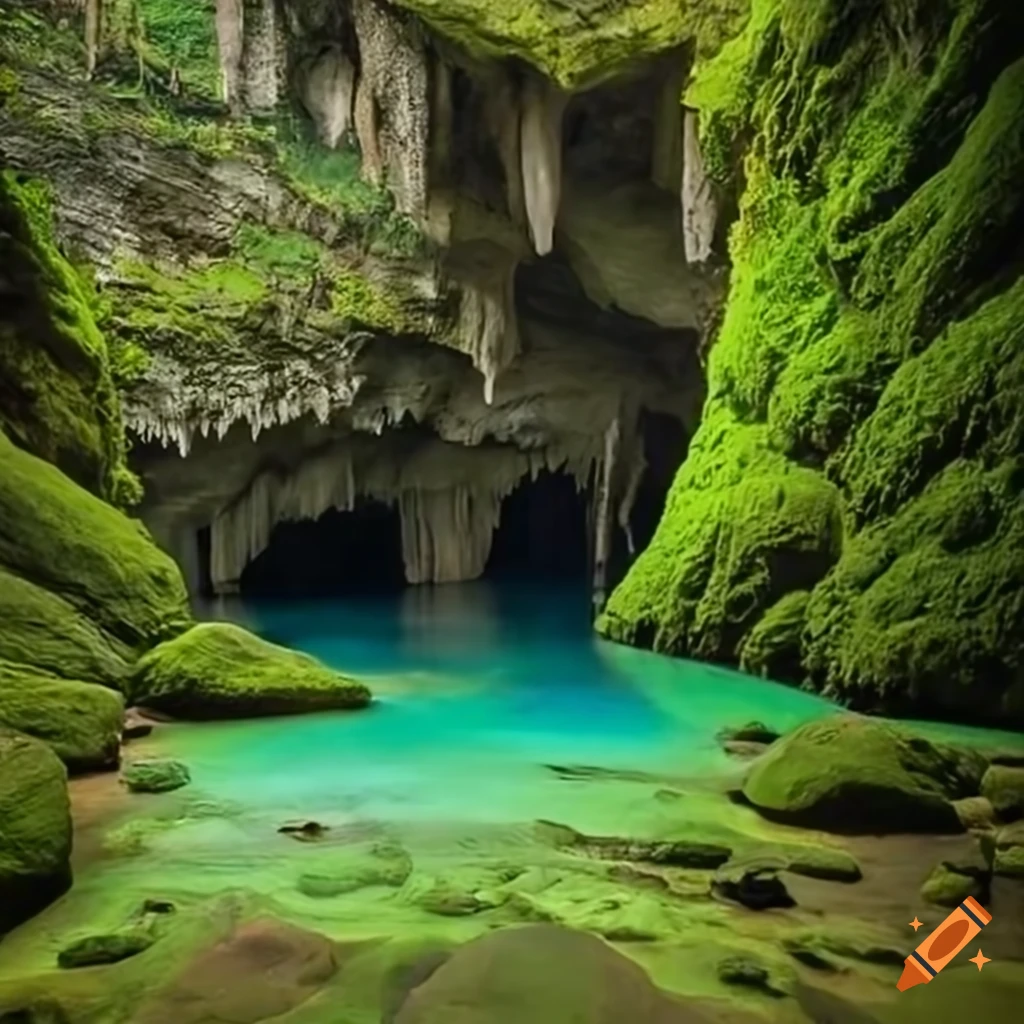 Enchanting lush caves
