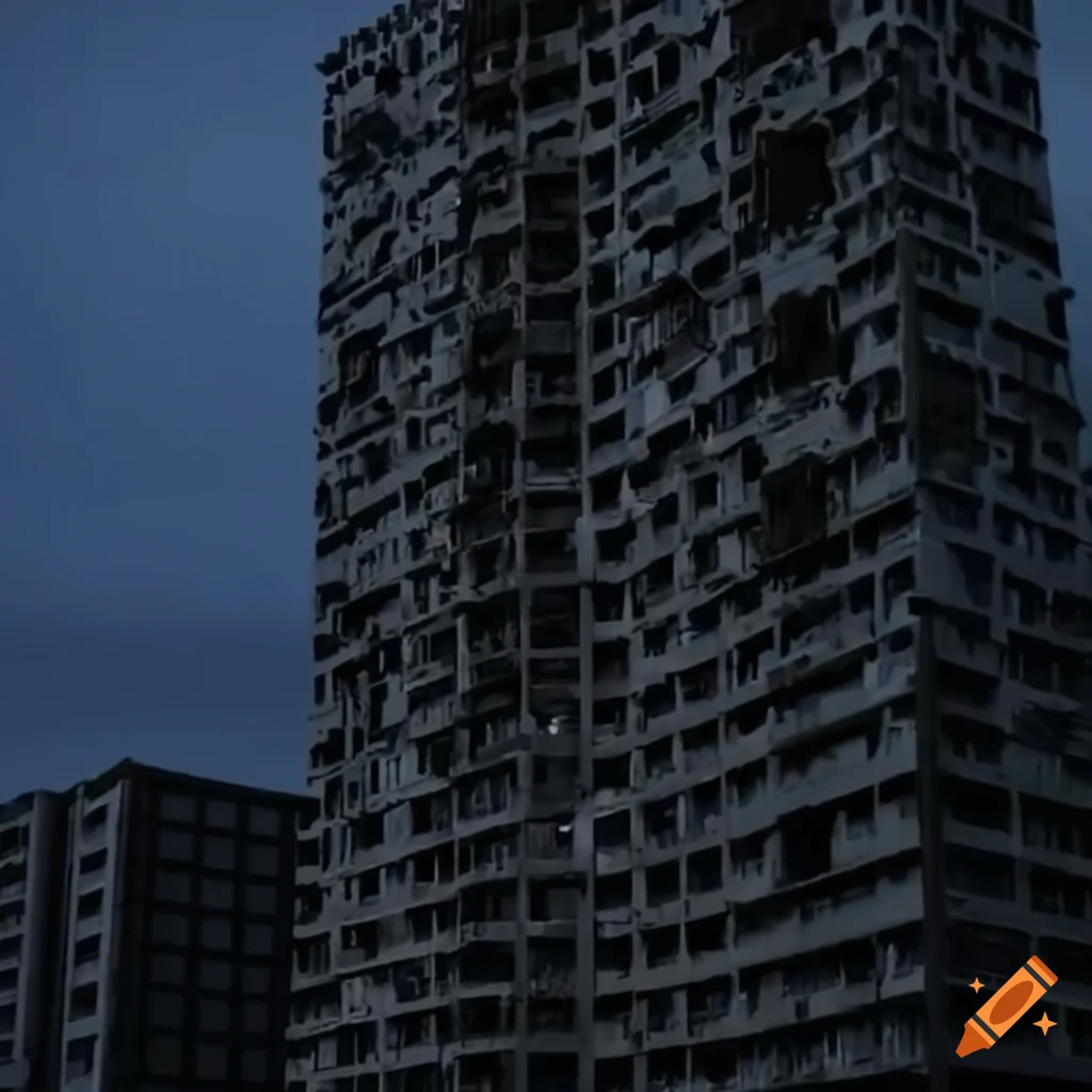 Doomer apartment dystopian building