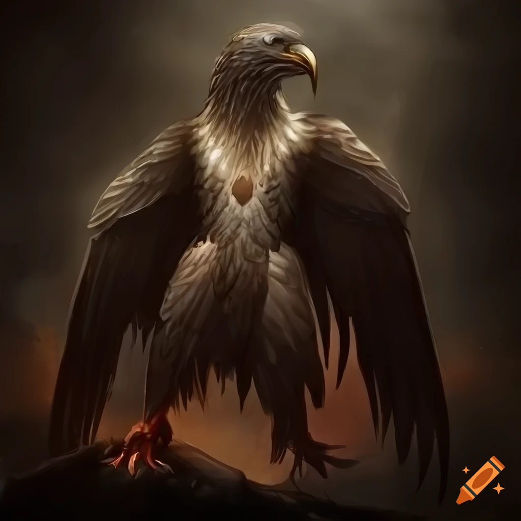 Glorious eagle, dark fantasy, concept art