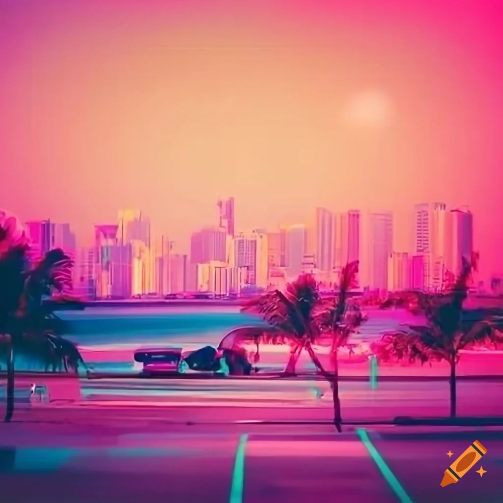 Ultra realistic high definition photograph of miami beach with palm ...