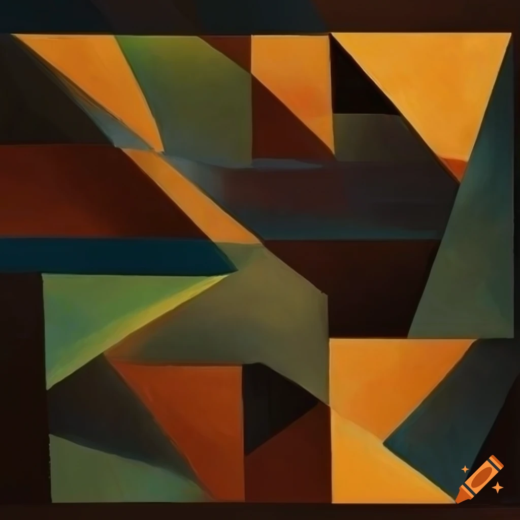 Cubism, landscape, brutalist architecture, picasso, braque, gradient ...