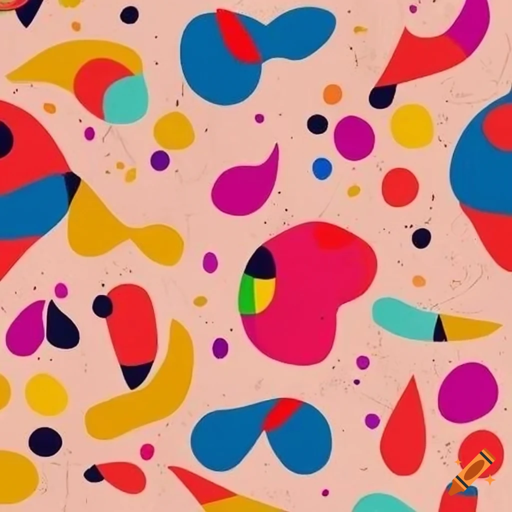 Vibrant miro butterfly pattern for textiles on Craiyon