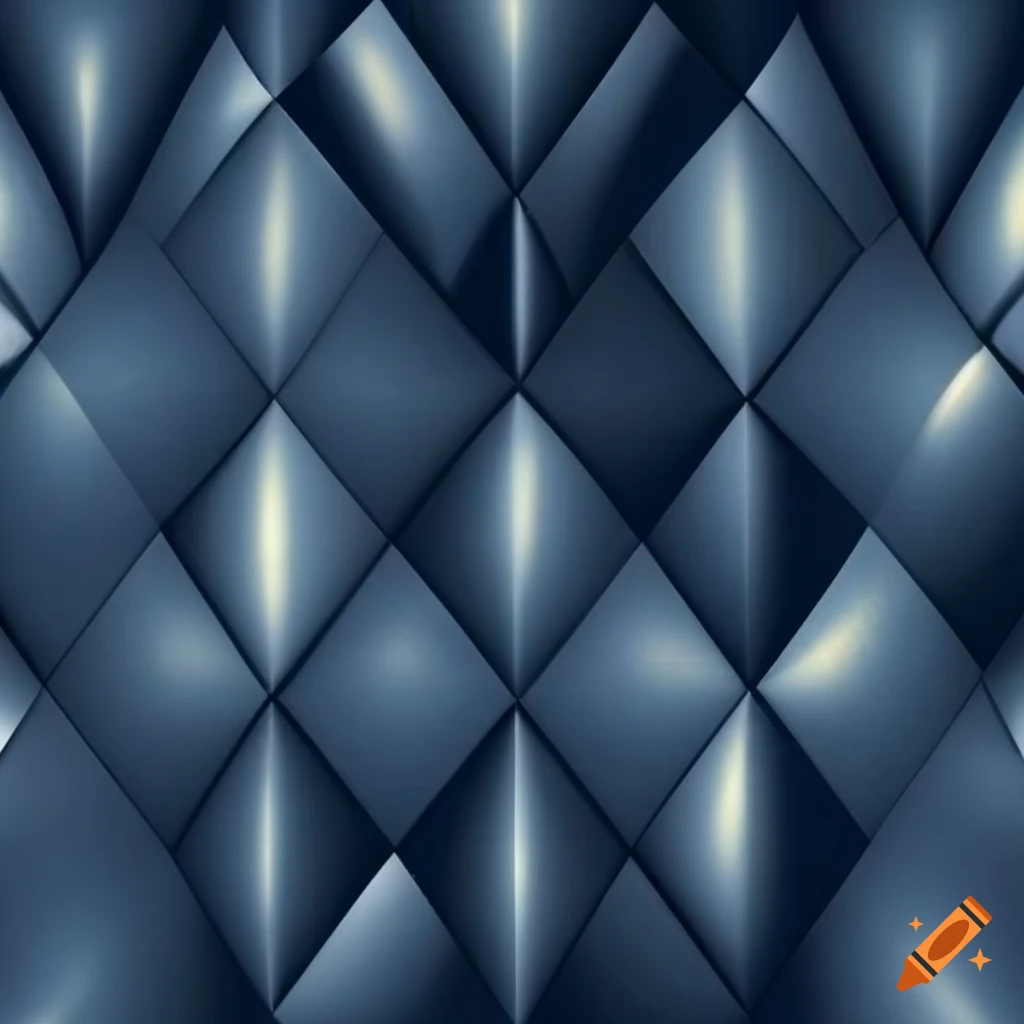 Abstract diamond pattern in dark blue and silver tones on Craiyon