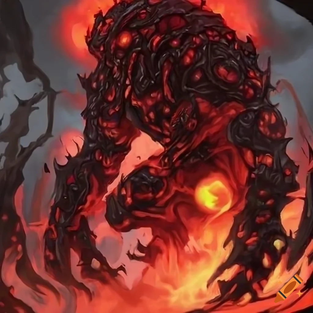 Mtg art red black elemental