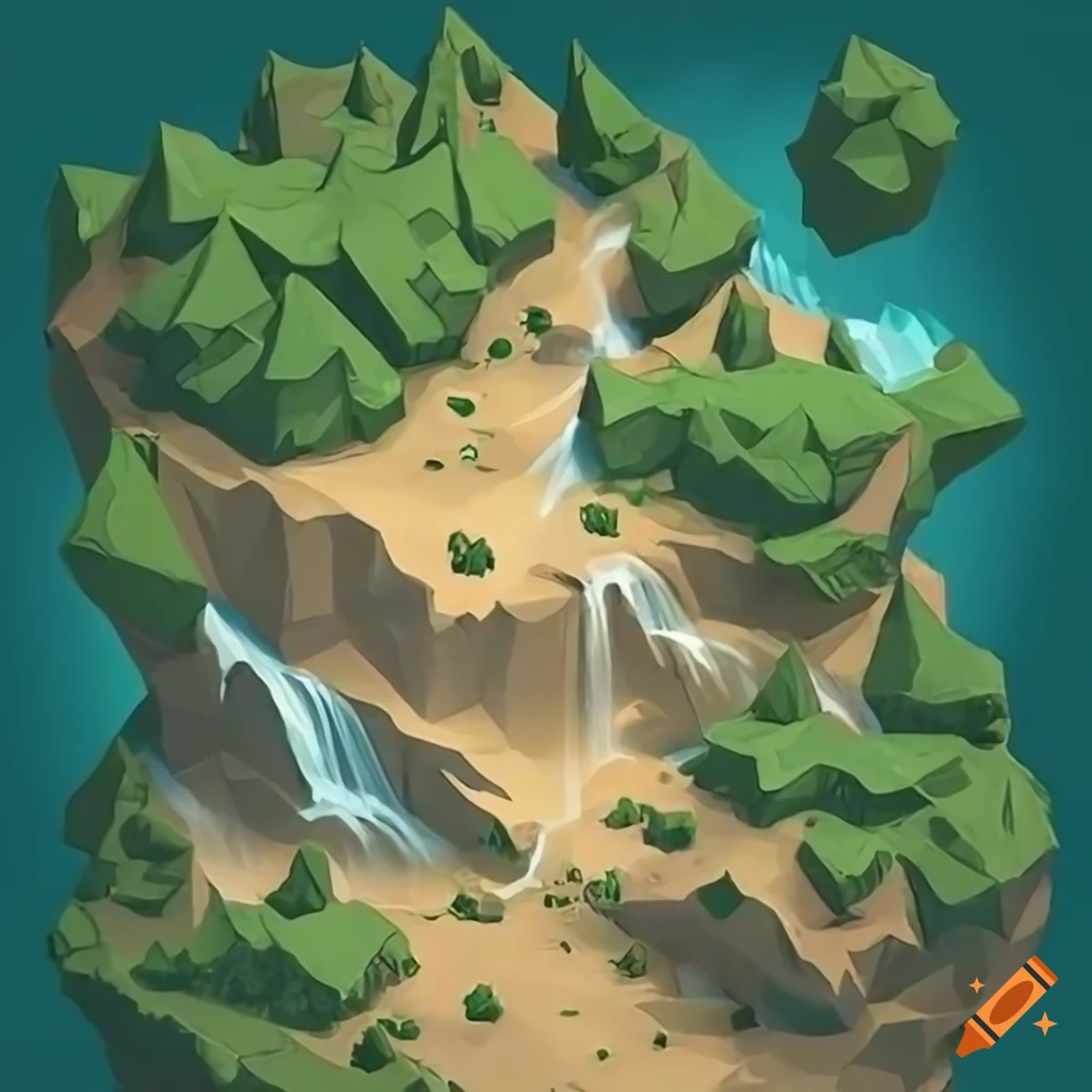 Fantasy map from above map aerial memorabilia top isometric for a ...