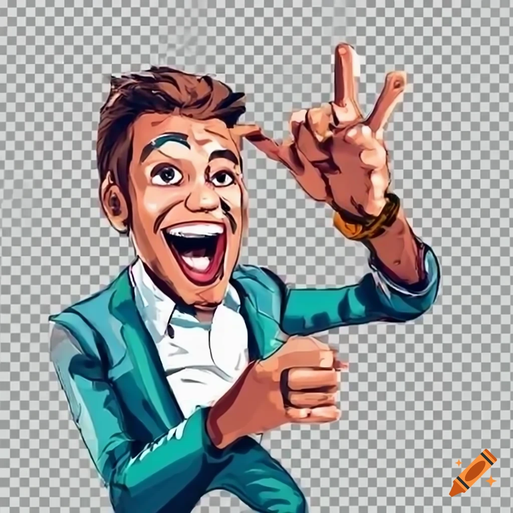 Happy technology man transparent background on Craiyon