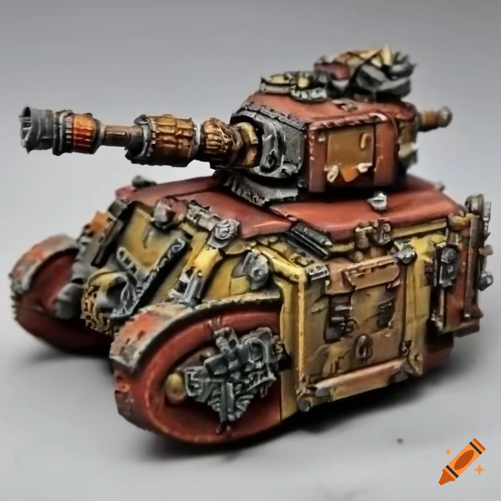 Kaiser german warhammer ork tank steampunk diselpunk fantasy on Craiyon