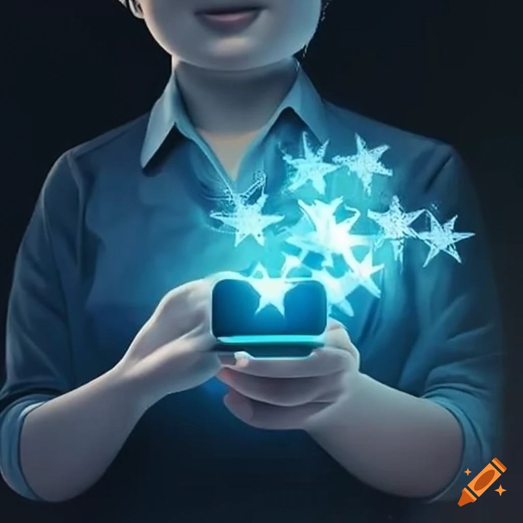 Teacher computer stars light communication smartphone