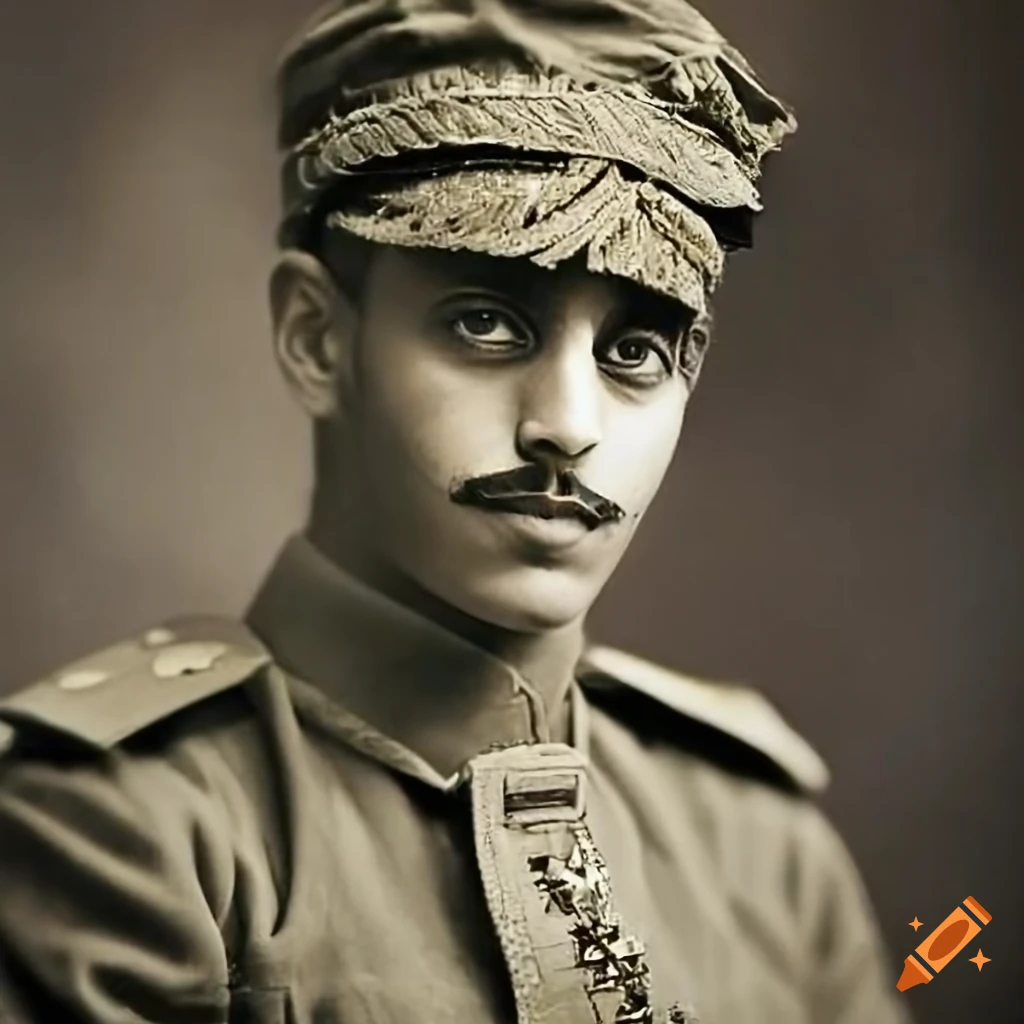 A young arab general posing in army attire, 1920