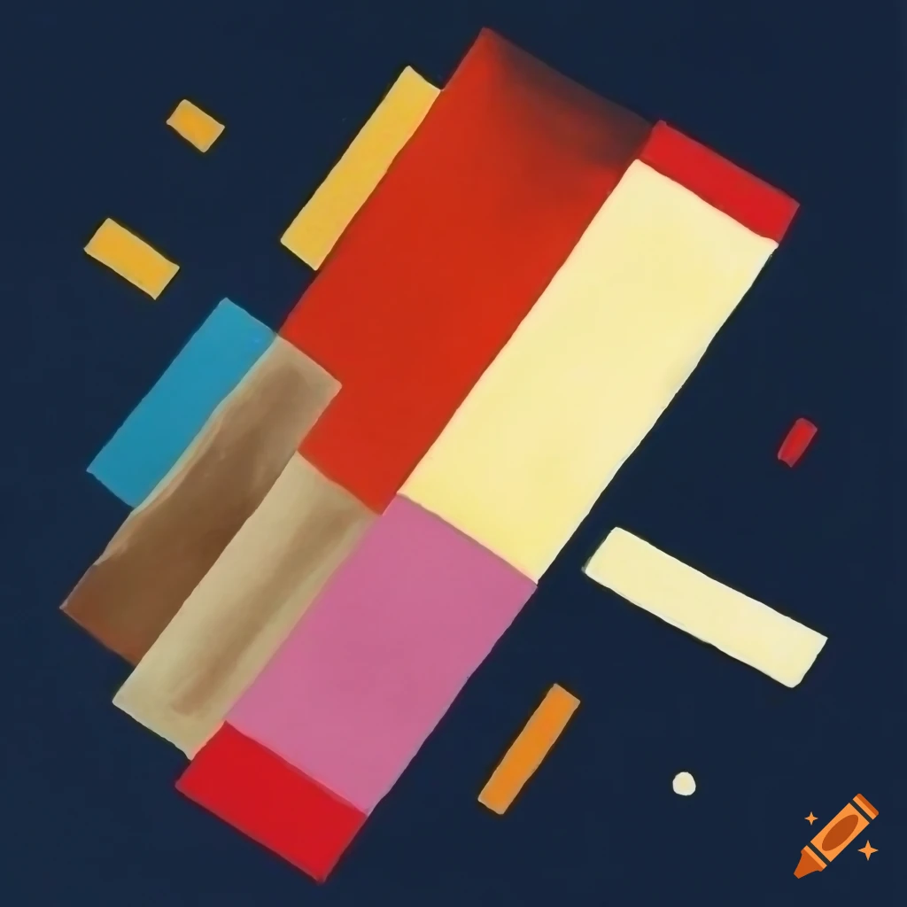 Suprematism in the style of kandinsky, circles and rectangles