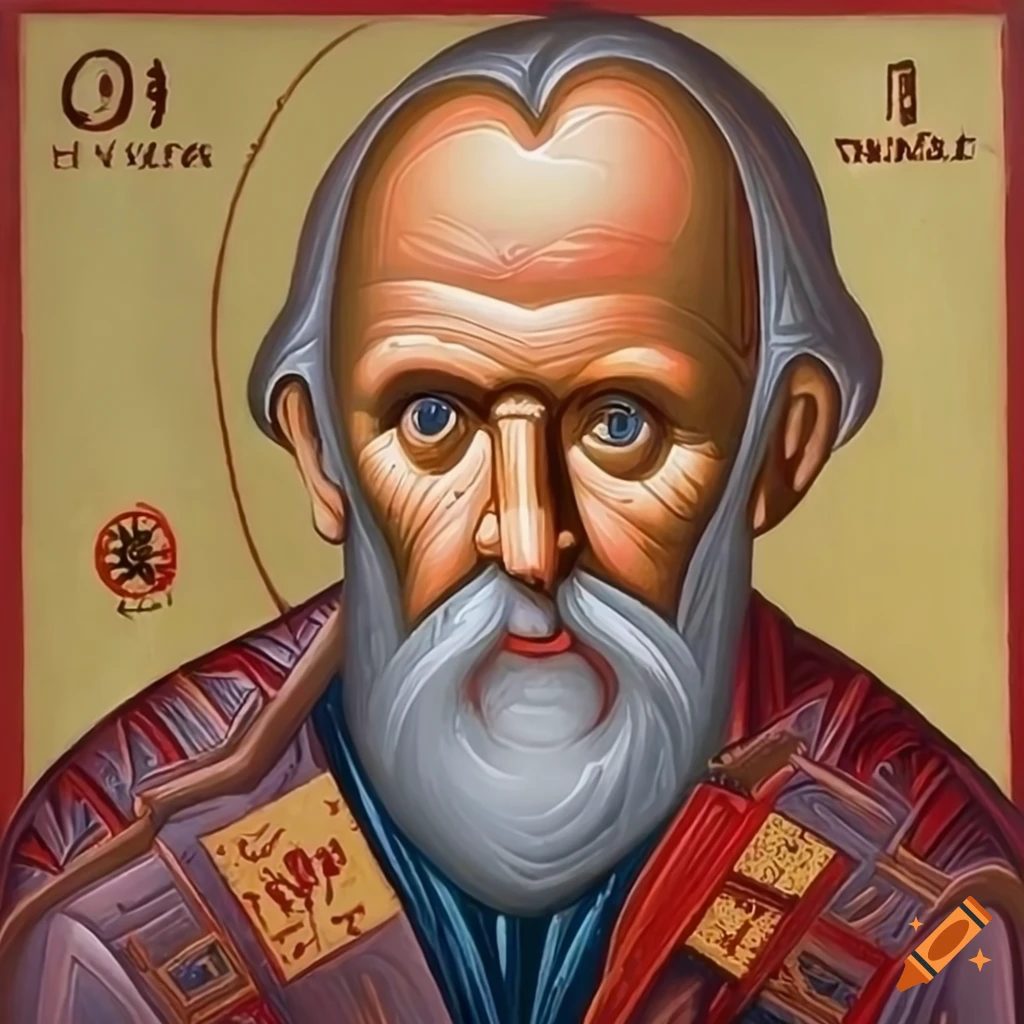 Greek orthodox byzantine icon painting of anthony hopkins on Craiyon