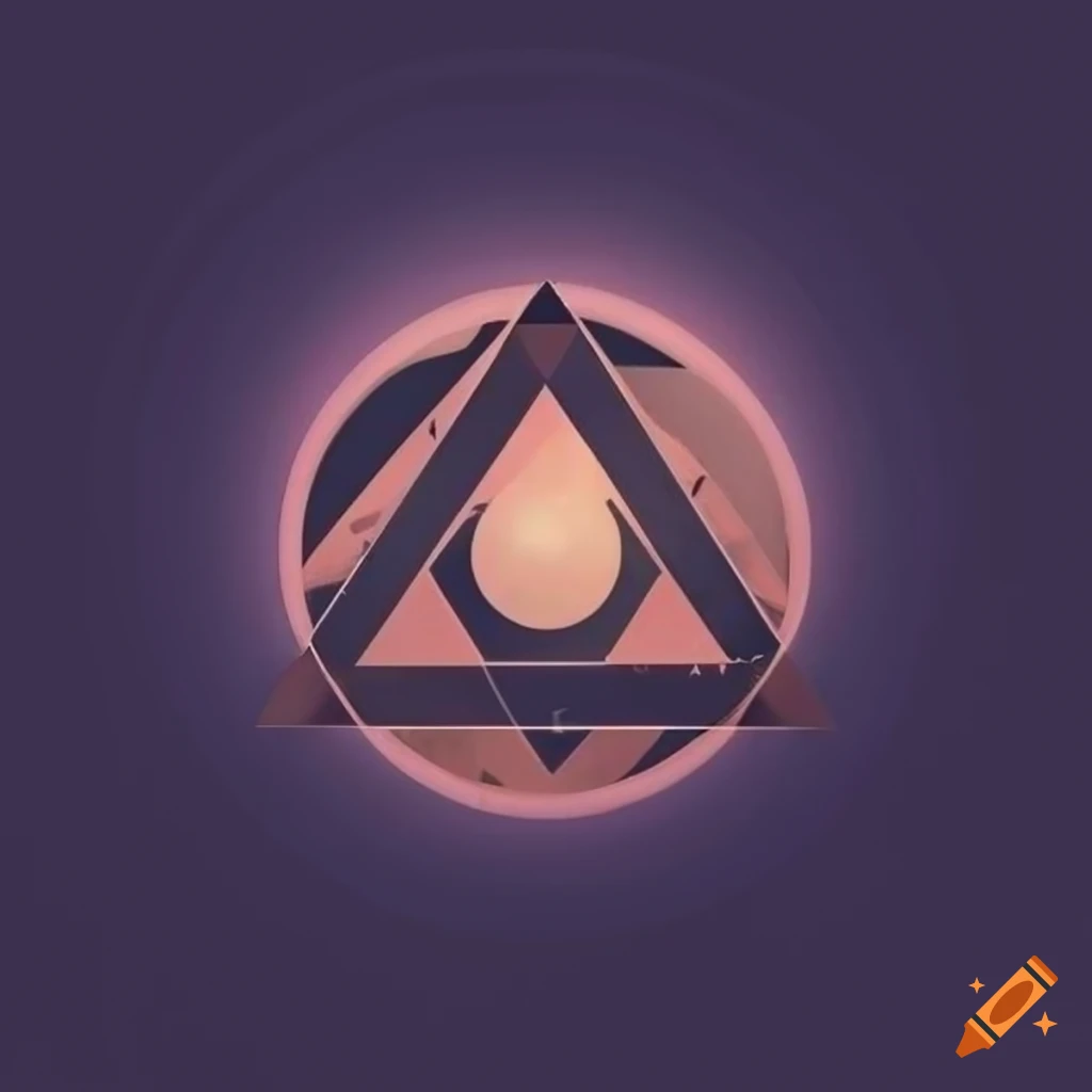 Modern clean fine line geometric triangle with moon magic mystic logo
