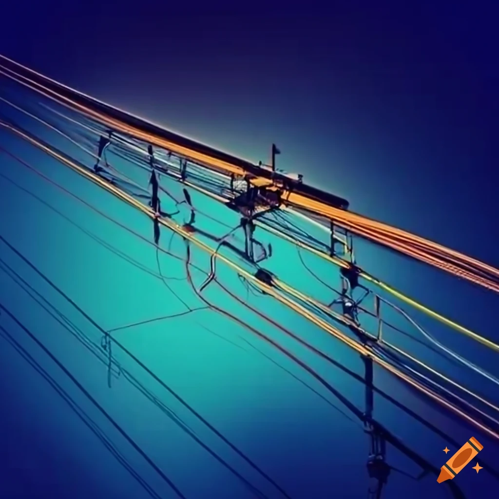Close up pantograph interaction with overhead wire for electric train