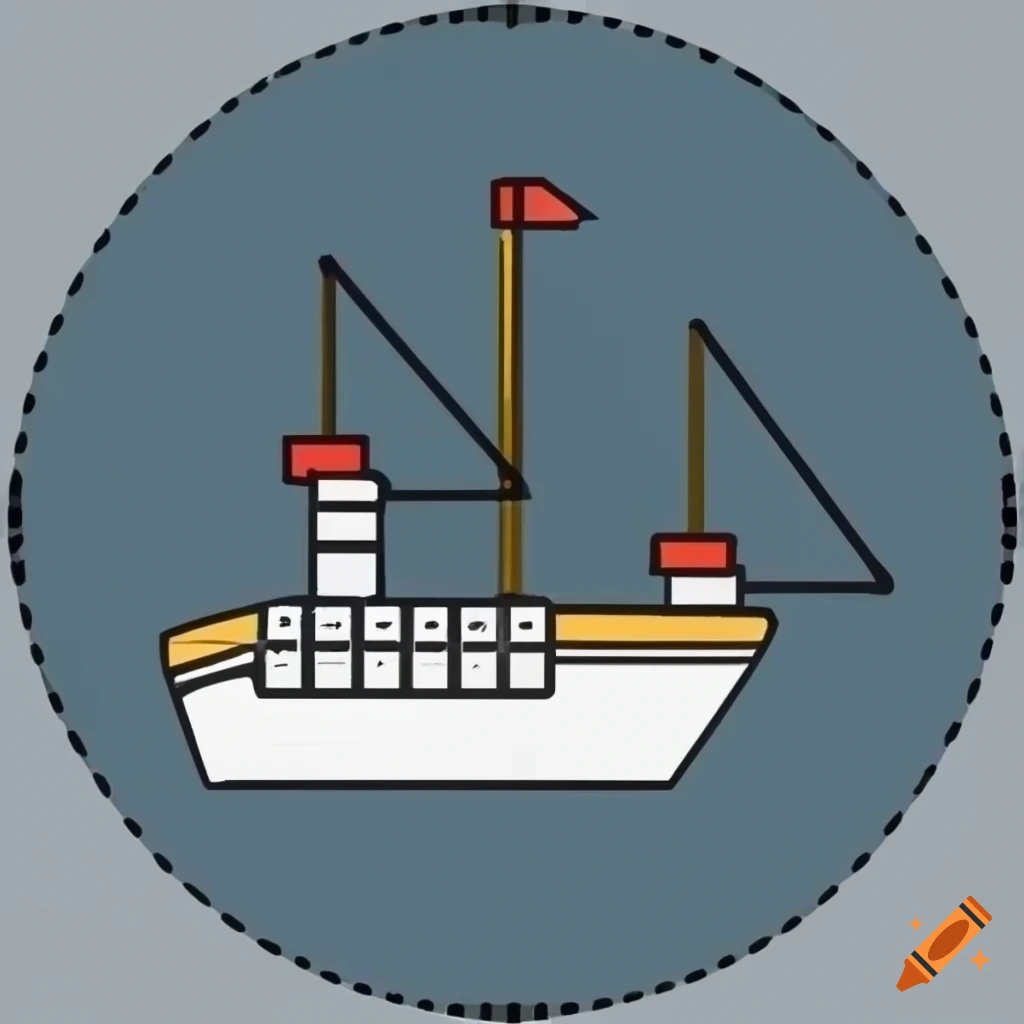 An icon image of a mining ship with a white outline