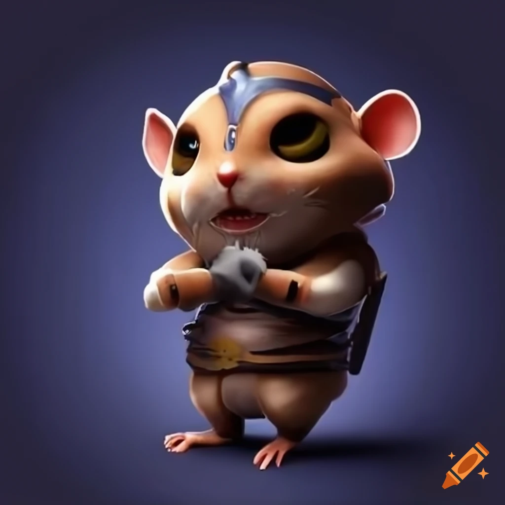 3. Imagine an anthropomorphic humanoid hamster character known for ...