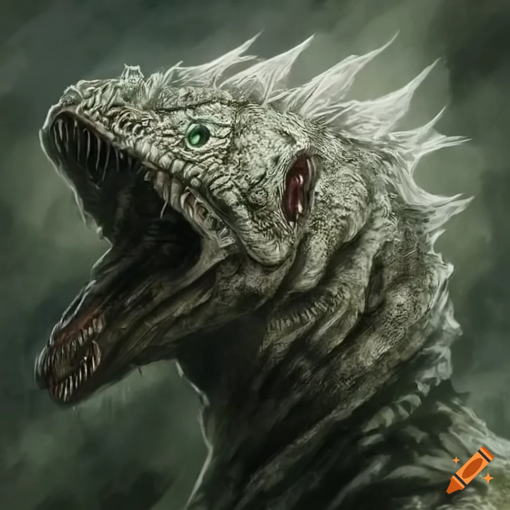 Mutated multieyed basilisk,concept art, dark fantasy art on Craiyon
