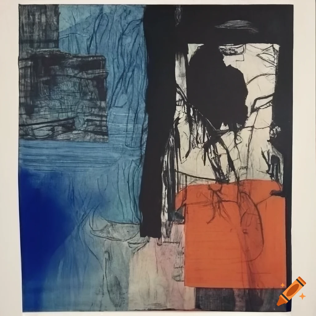 Robert Rauschenberg Yoshitaka Amano monotype Lithography minimalistic ...