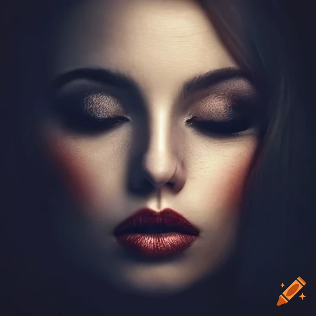 "nina radcliff", closeup face, eyes closed, glamour portrait