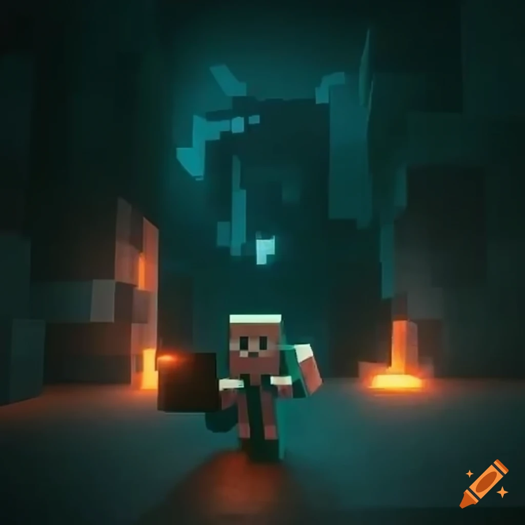 Minecraft raid on Craiyon