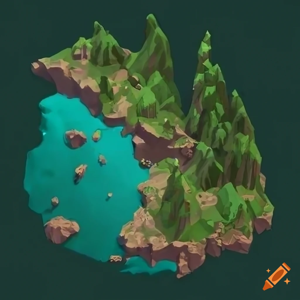 Fantasy map from above map aerial memorabilia top isometric for a ...