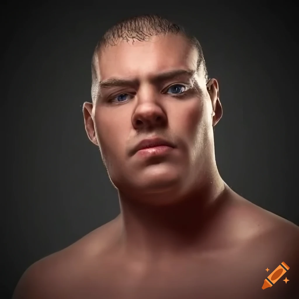 Headshot of a professional wrestler on Craiyon