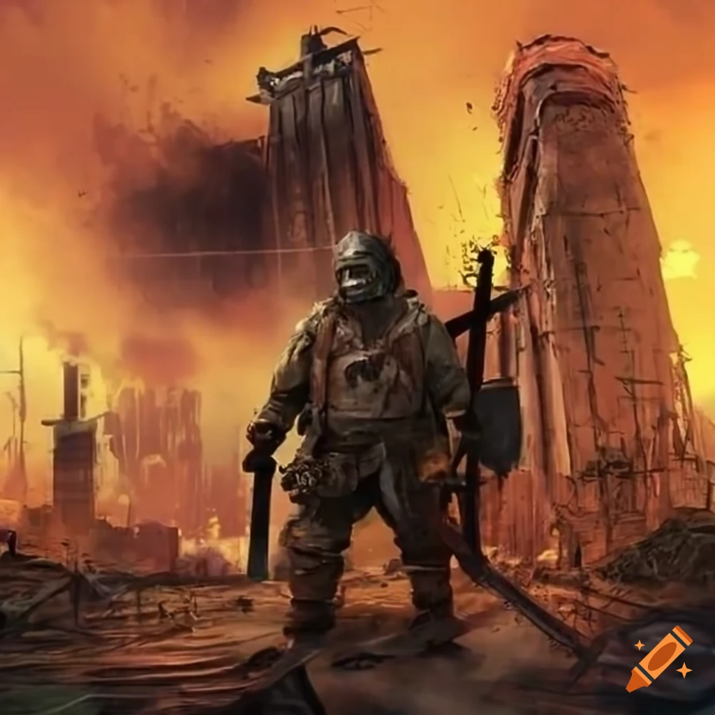 Post-apocalyptic world on Craiyon