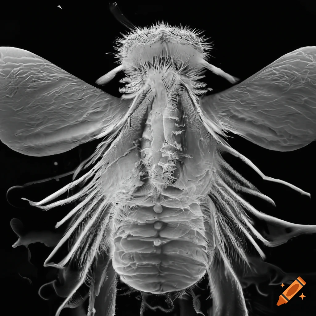Many insect hairy wings raster electron microscope photo hires ...
