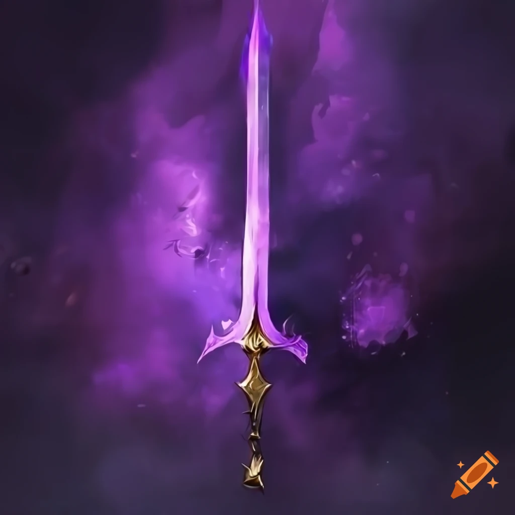 Solo picture of fantasy purple sword on Craiyon