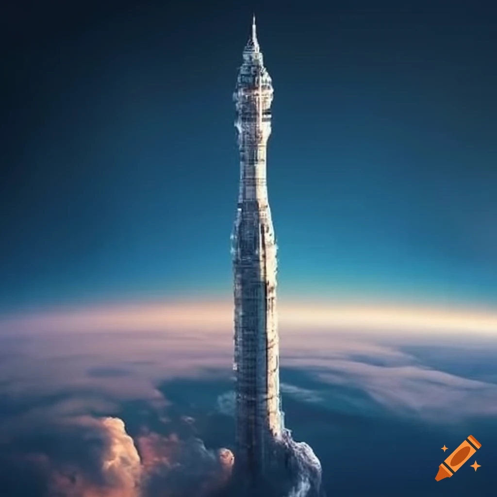 4 tall towers as seen from outer space on Craiyon