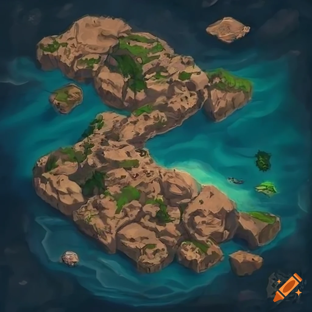 Isometric sandstone world map down birdseye view A Masterful Oil ...