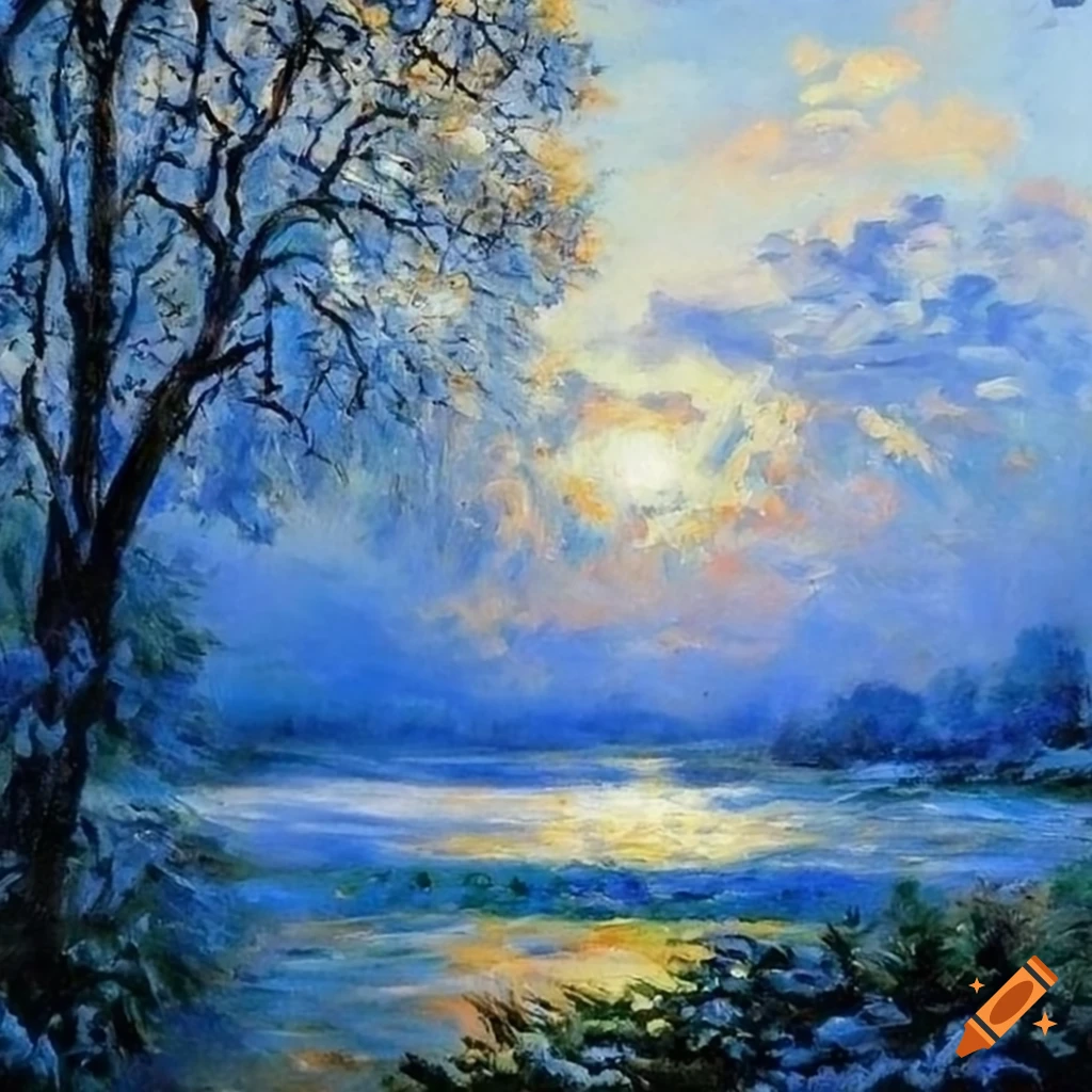 Seasons, winter, fall, spring, winter, fantasy art,monet