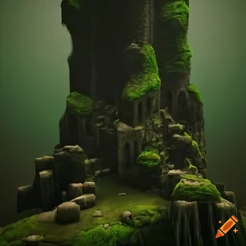 In the background between formation from above fantasy rpg game forest ...