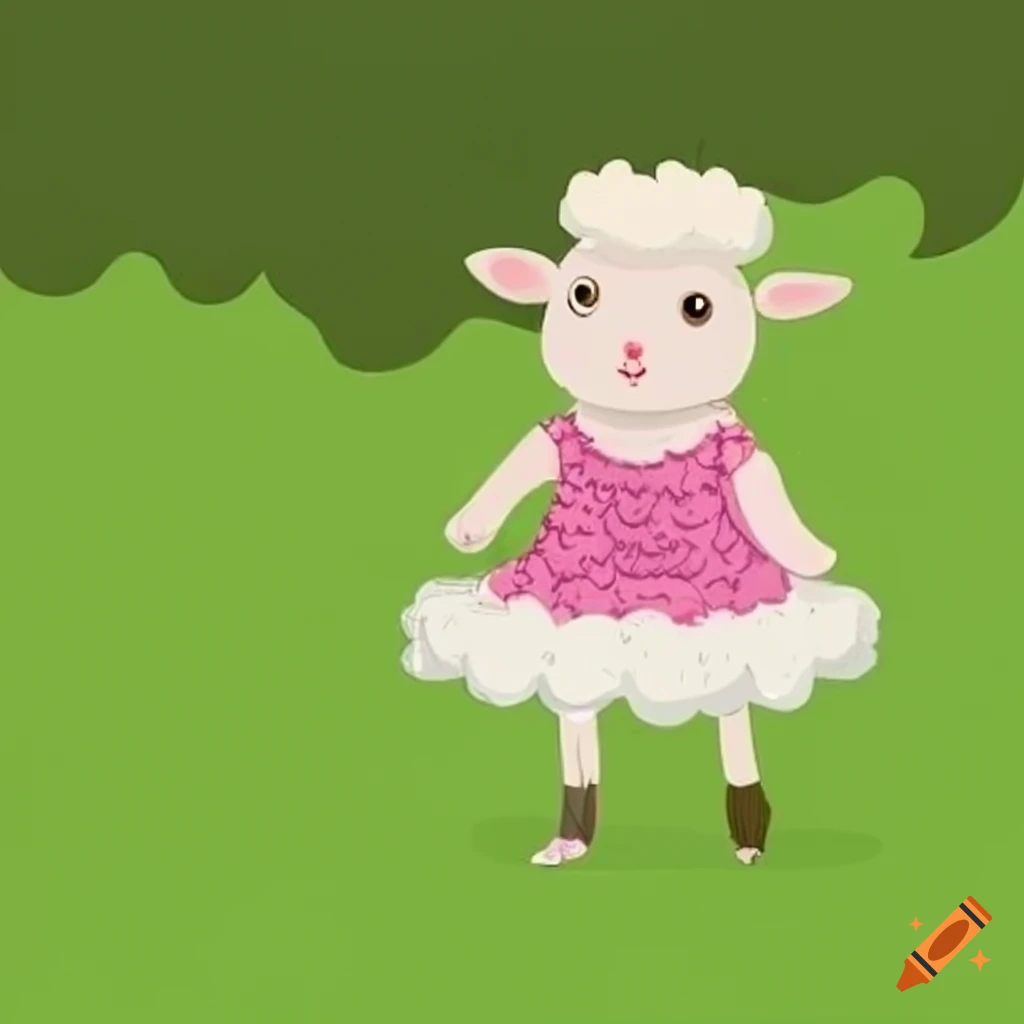 A cute anthropomorphic sheep girl in a beautiful garden on Craiyon