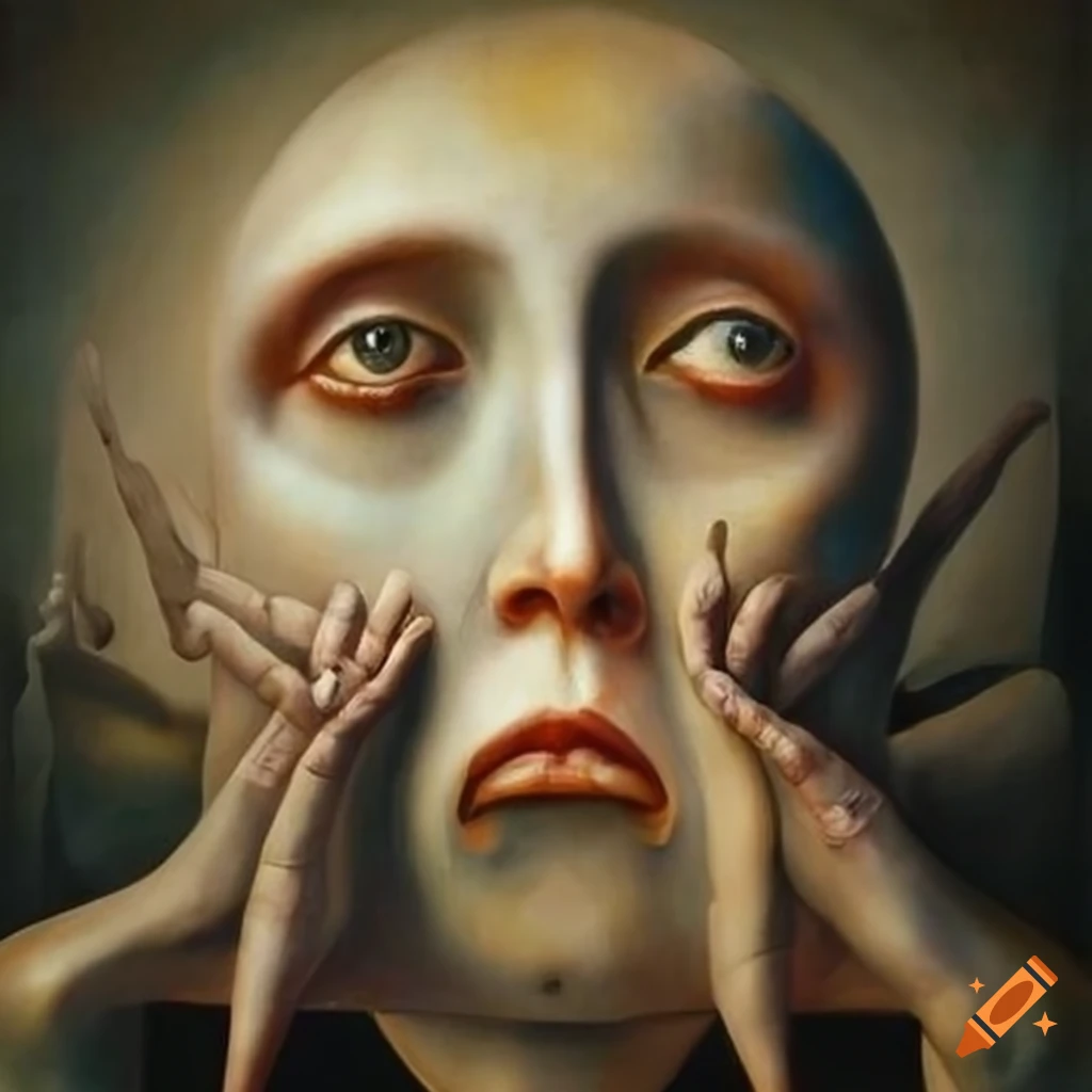 Spiritual bodies painting surreal like bosch