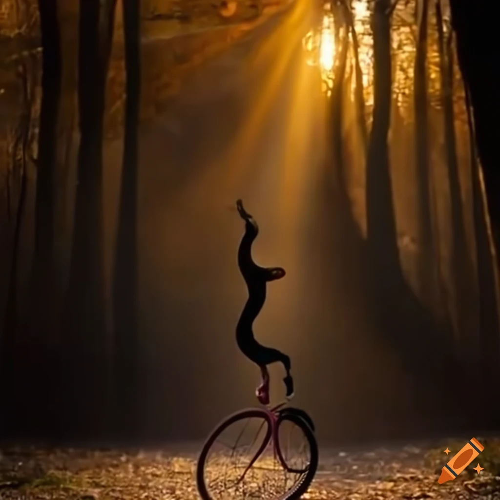 Cat riding a unicycle on Craiyon