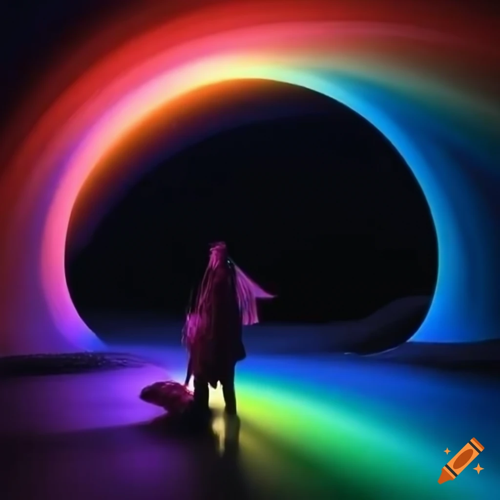 Bifrost rainbow fog bridge