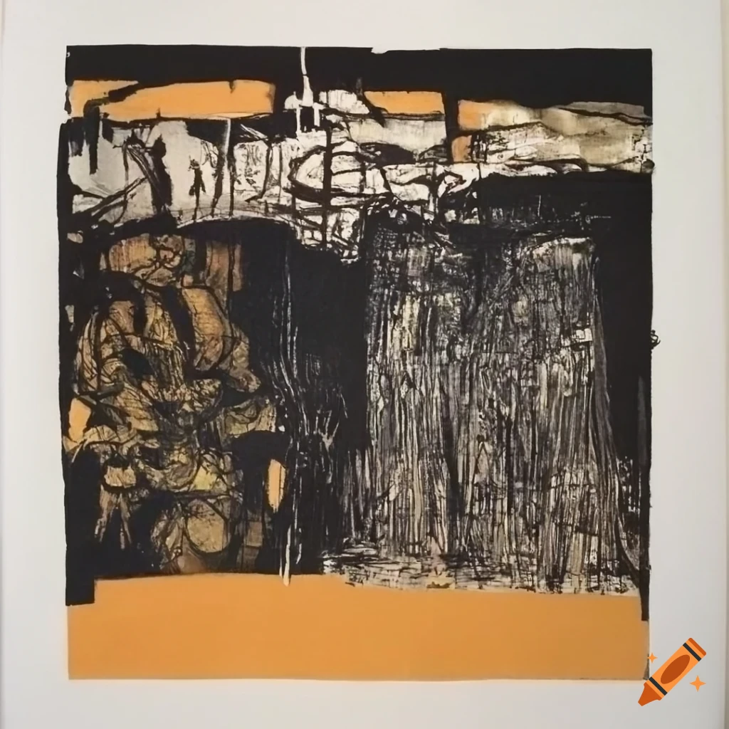 Robert Rauschenberg Yoshitaka Amano monotype Lithography minimalistic ...