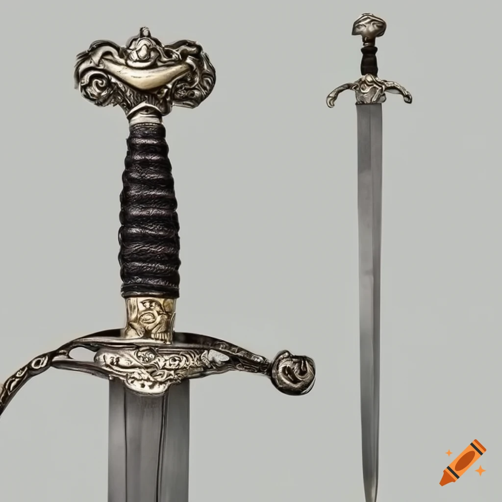 A legendary sword of fine craftsmanship with a black and silver hilt