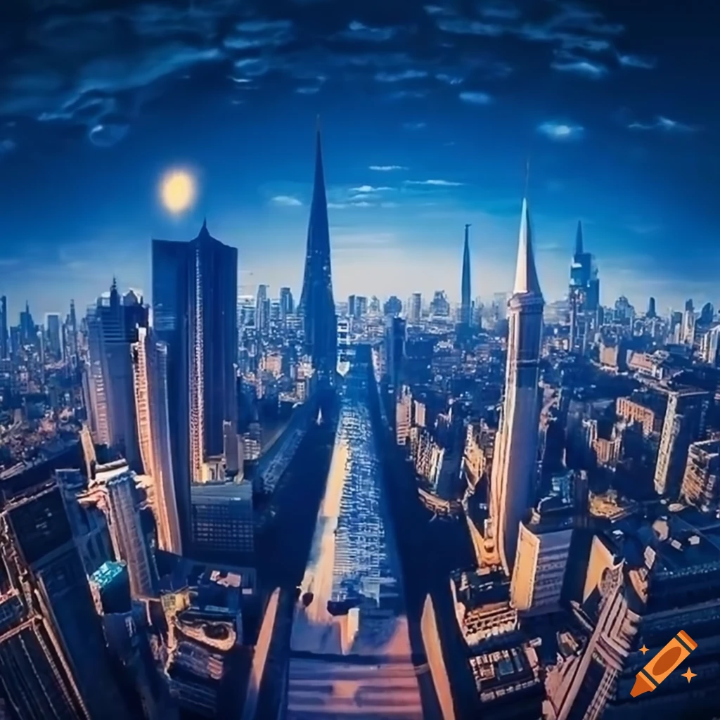 Composite image of all the city skylines of the world featuring the ...