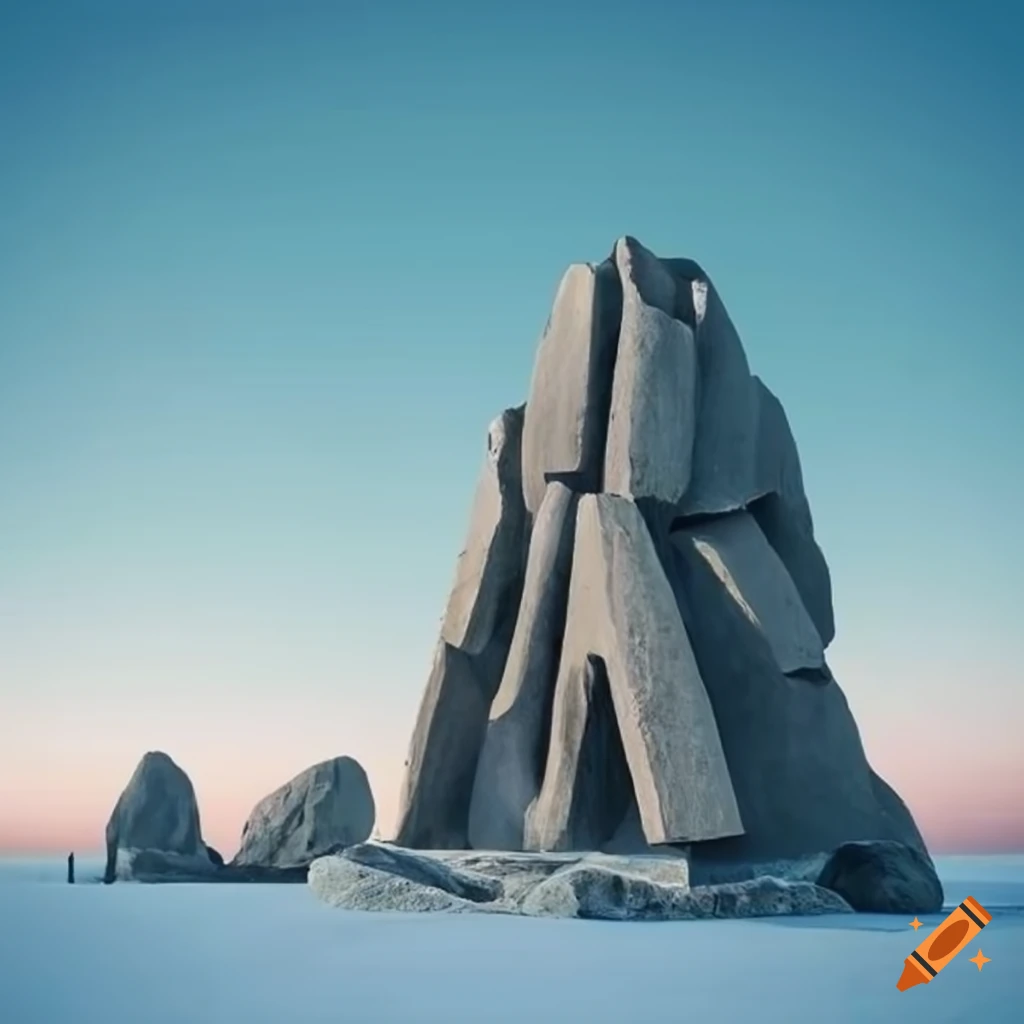 Martyrs monument made of large stone rocks